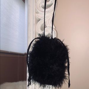 Bags | Black Handmade Mini Ostrich Feather Bucket Bag | Poshmark